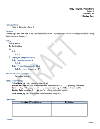 Policy Template | DOCX
