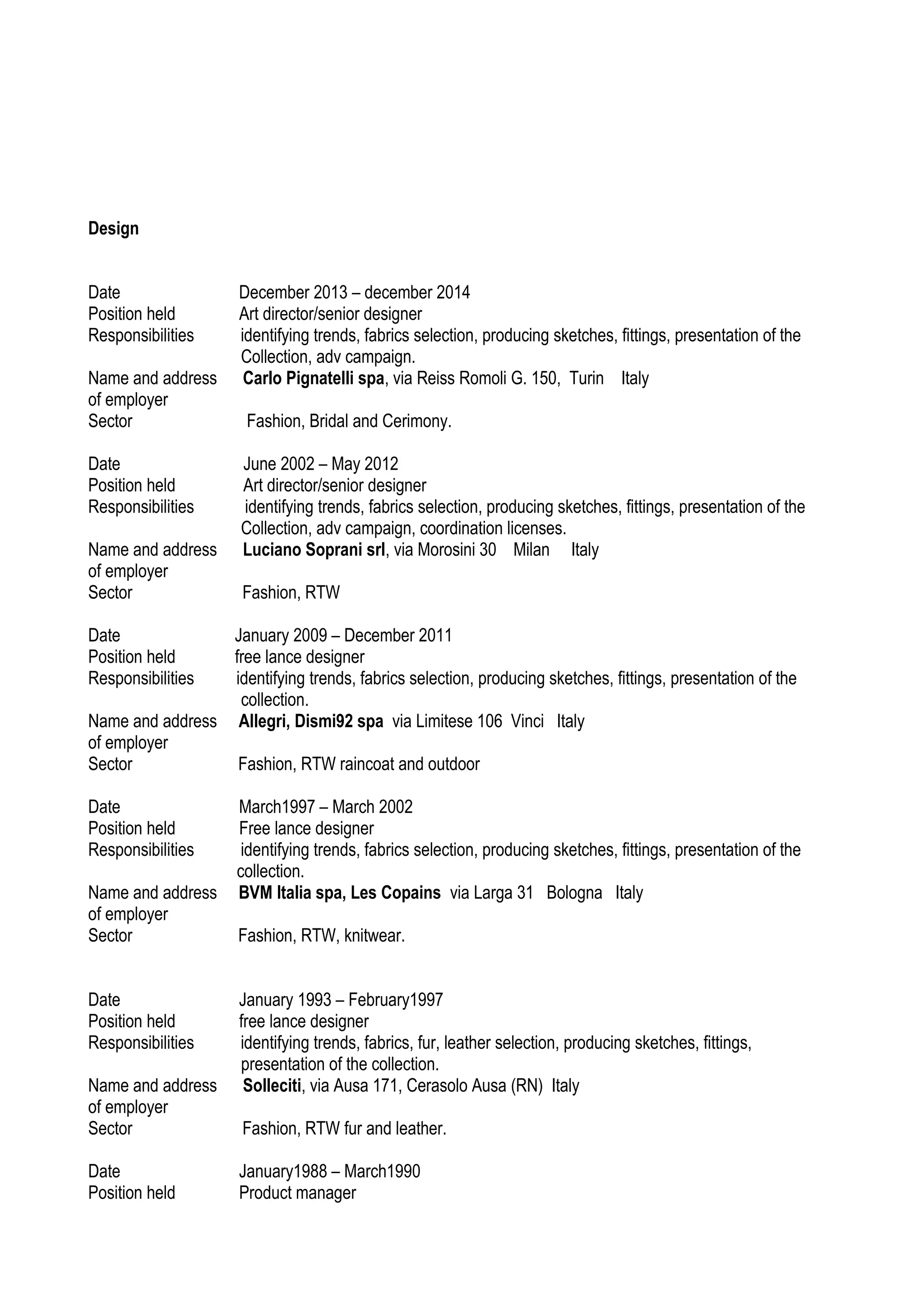 cv turci alessandro2 | DOC | Museums & Galleries | Attractions