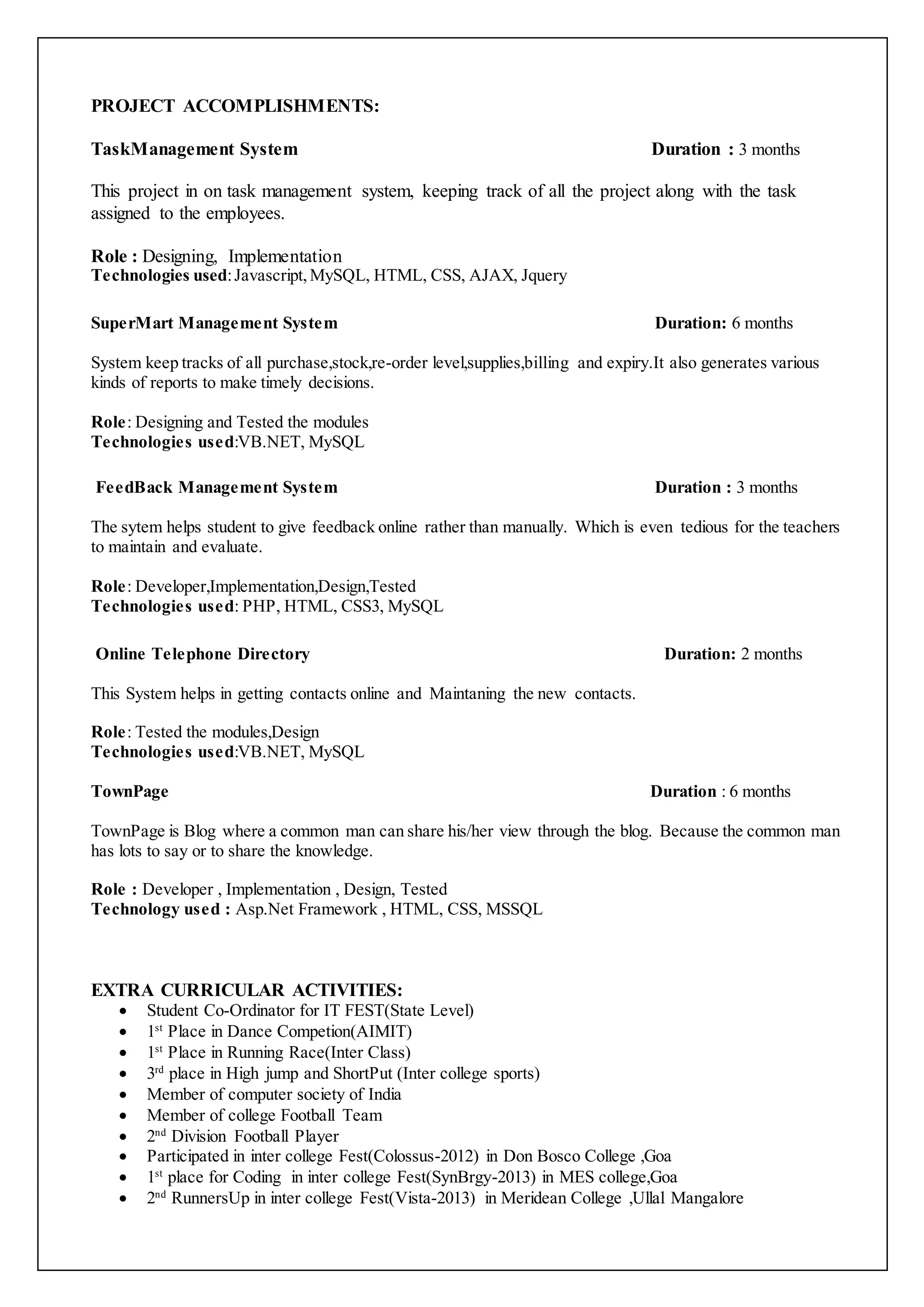 Abid KorgaonkarCV | DOCX | Web Development | Internet