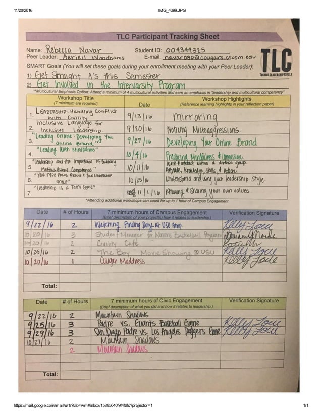 Tracking Sheet | PDF