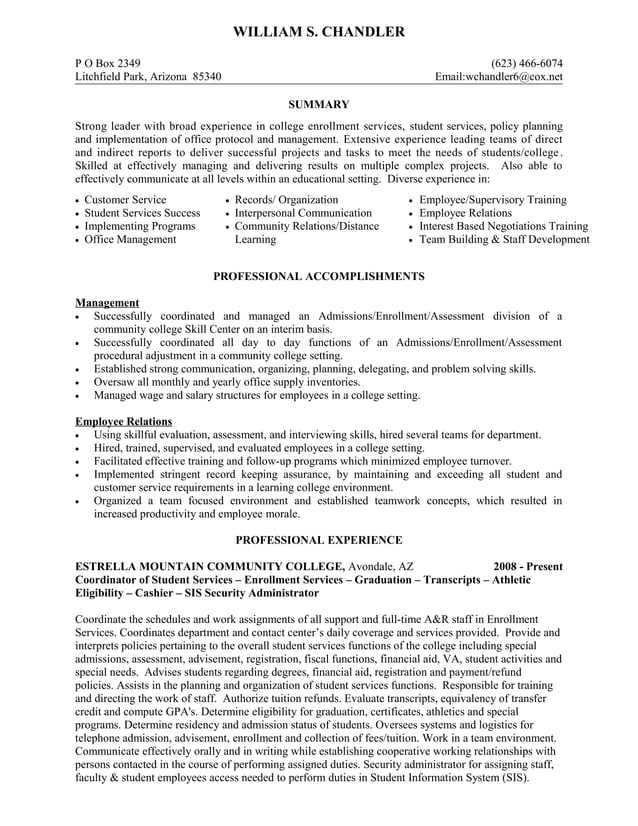 Chandler Resume 11302015 | PDF