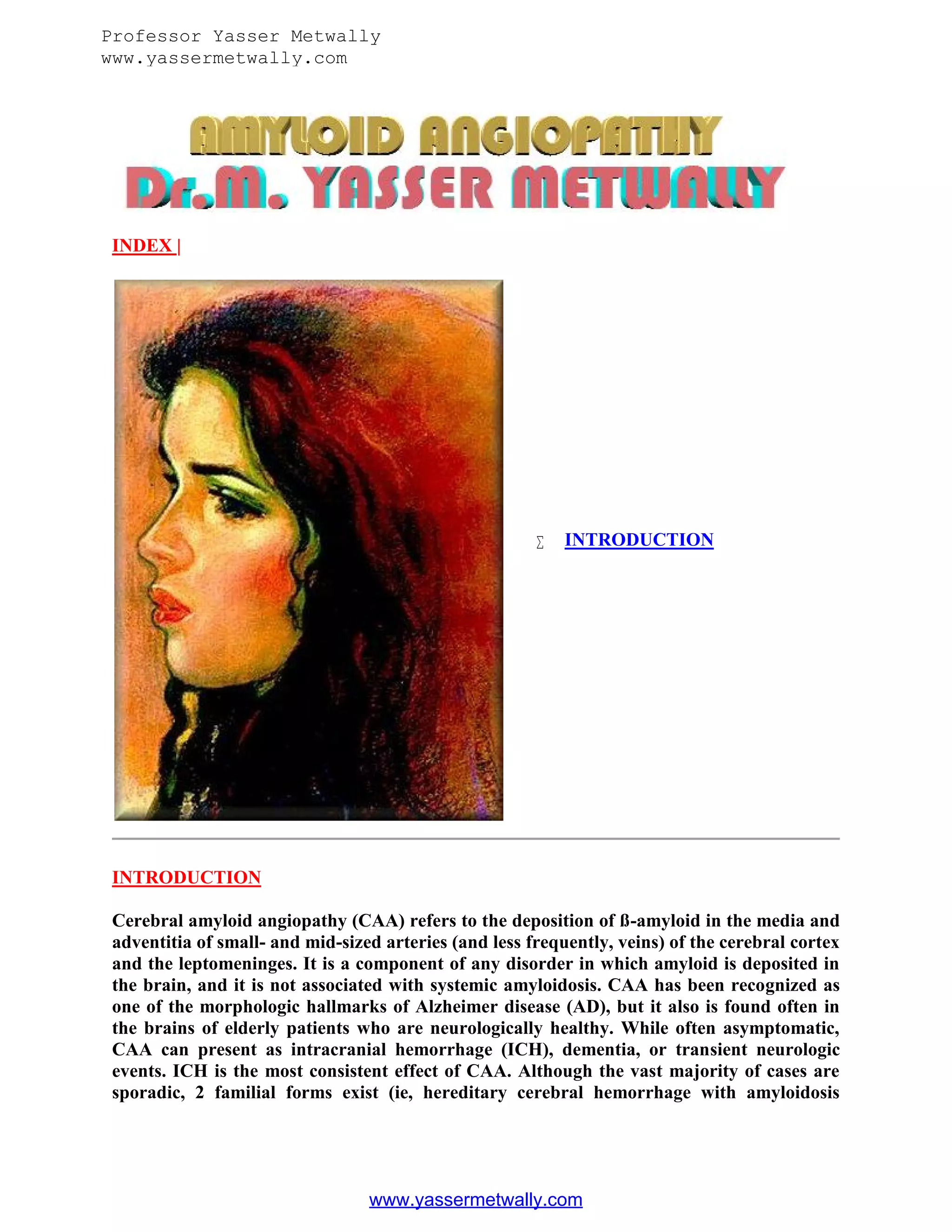 Radiological pathology of cerebral amyloid angiography | PDF