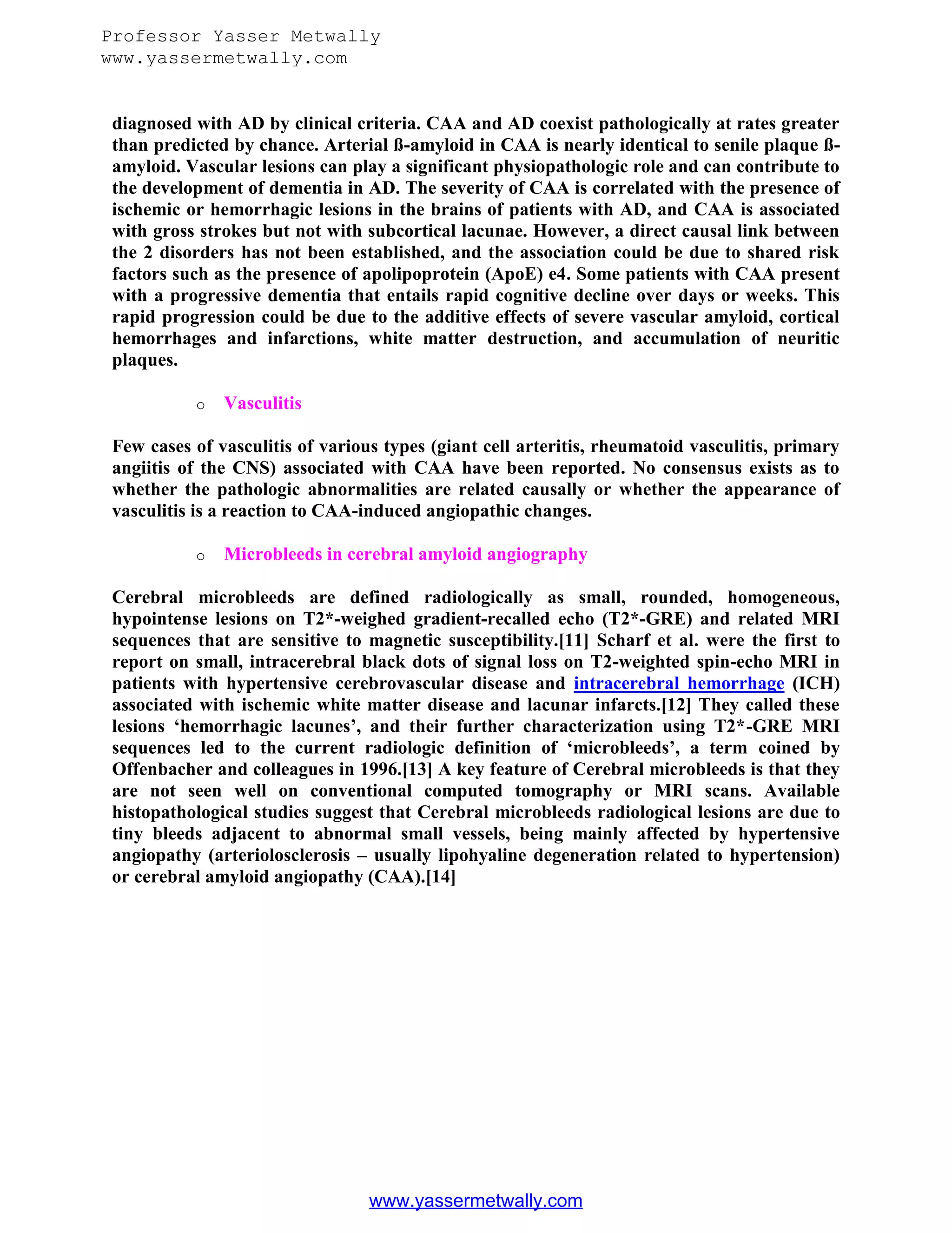 Radiological pathology of cerebral amyloid angiography | PDF | Blood ...