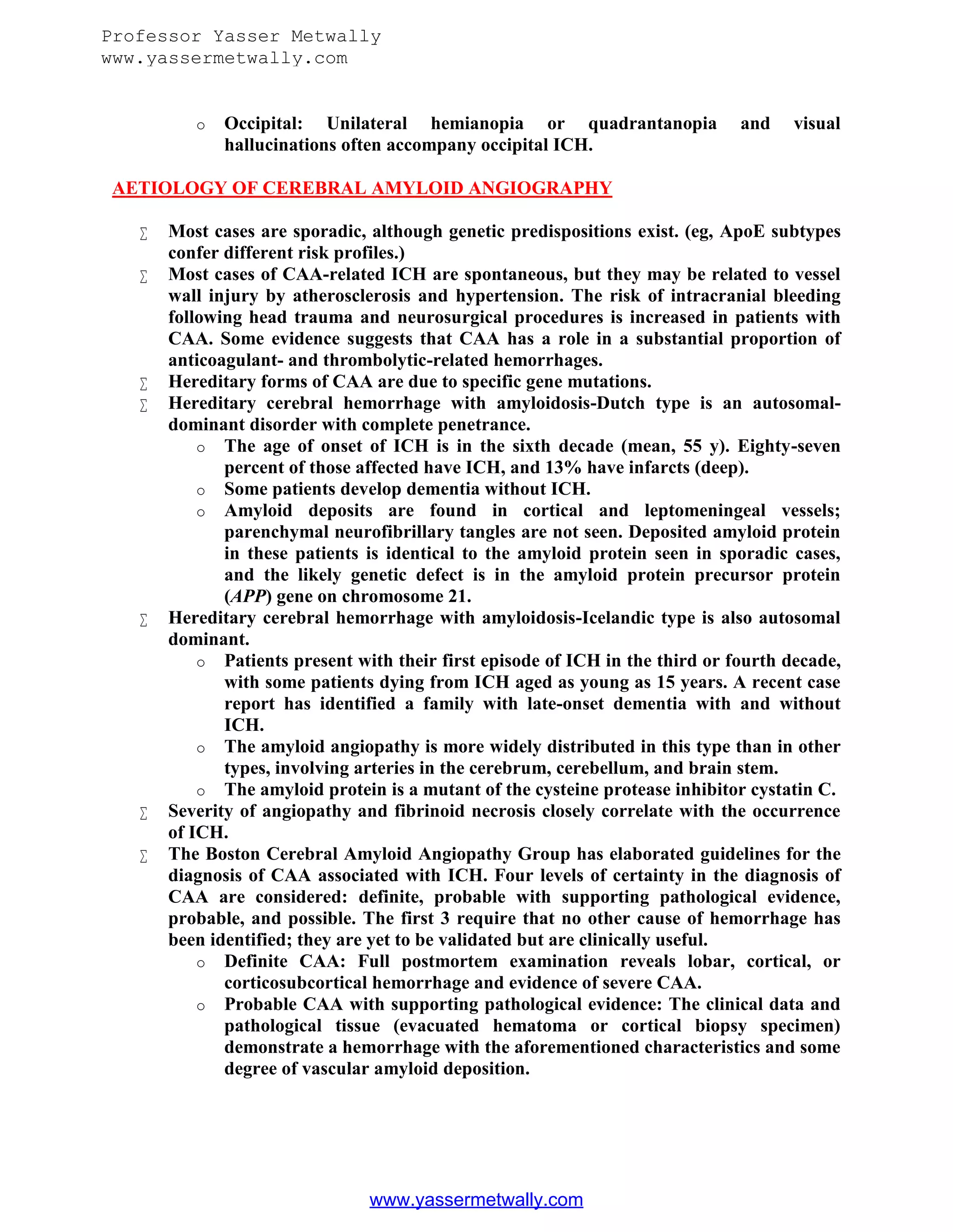 Radiological pathology of cerebral amyloid angiography | PDF