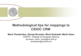 Methodological tips for mappings to CIDOC CRM | PDF