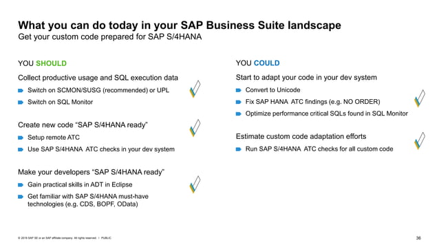 Custom code adaptation for SAP S/4HANA (CAA203) | PDF