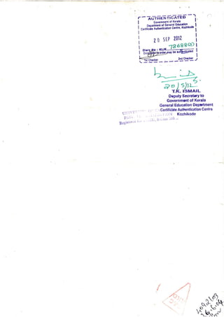 3 - Plus Two Certificate | PDF