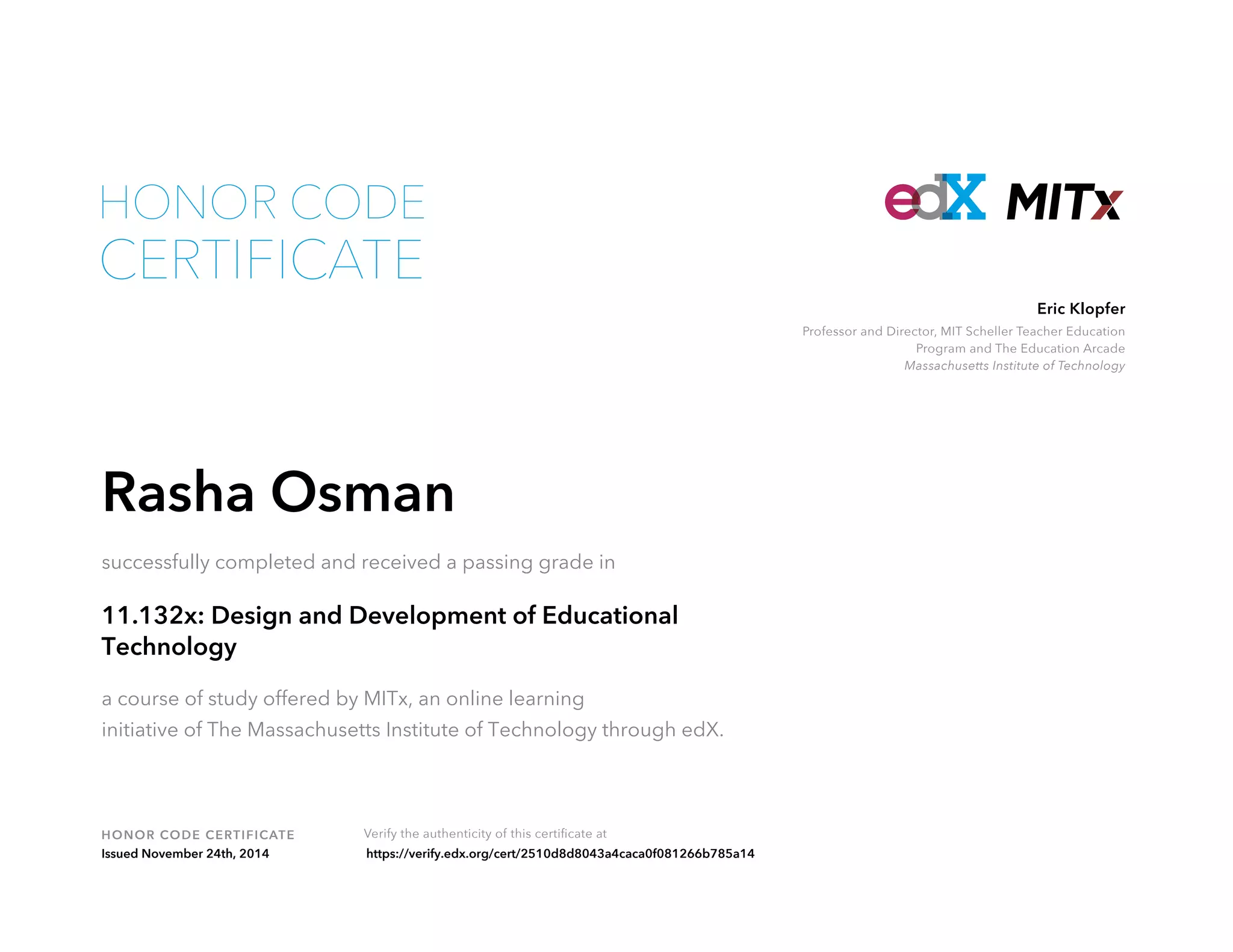 Design and Development of Educational Technology Certificate | PDF