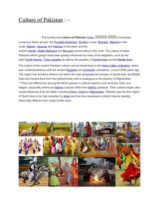 cuture of pakistan | DOC