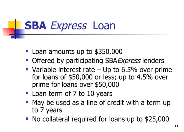 SBA programs | PPT | Business Banking & Finance | Business