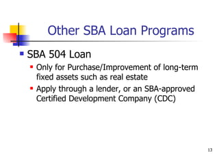 SBA programs | PPT