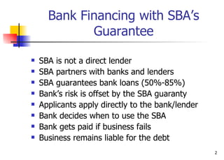 SBA programs | PPT