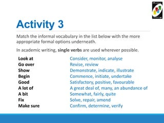 CA academic language practice | PDF | Homework and Study | Education