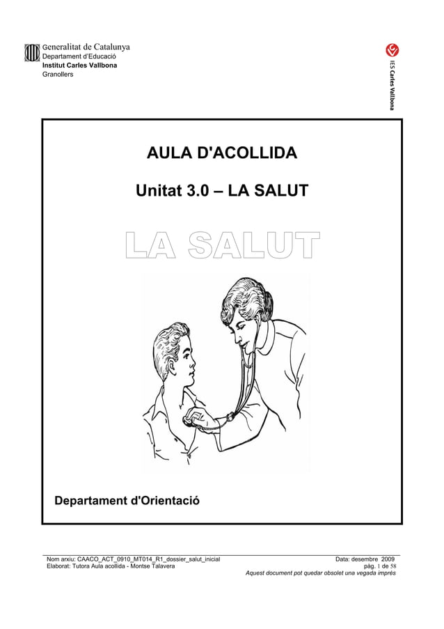 Caaco act 0910_mt014_r1_dossier_salut_inicial | PDF