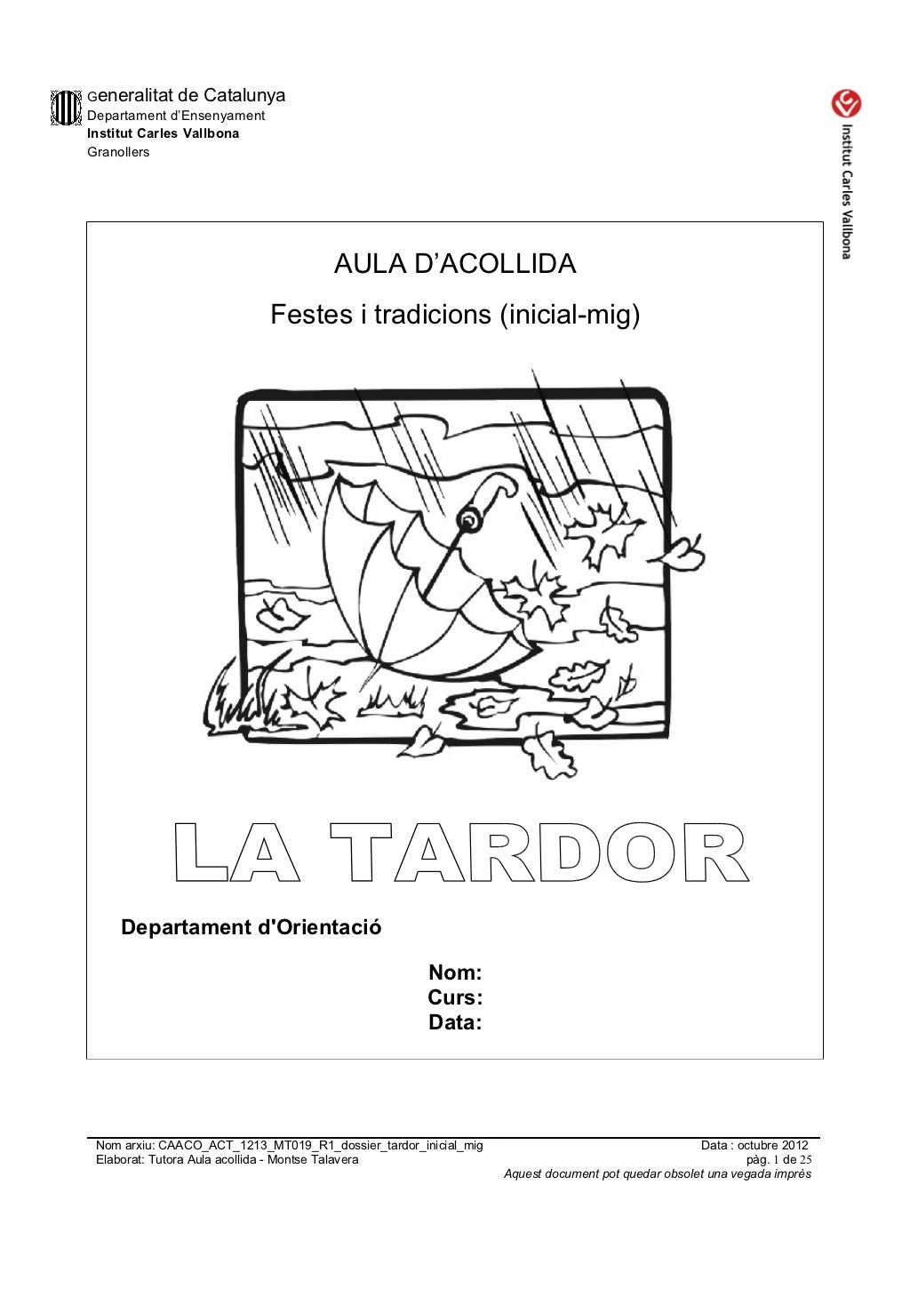 LA TARDOR | Aula Acollida Escola Sant Roc