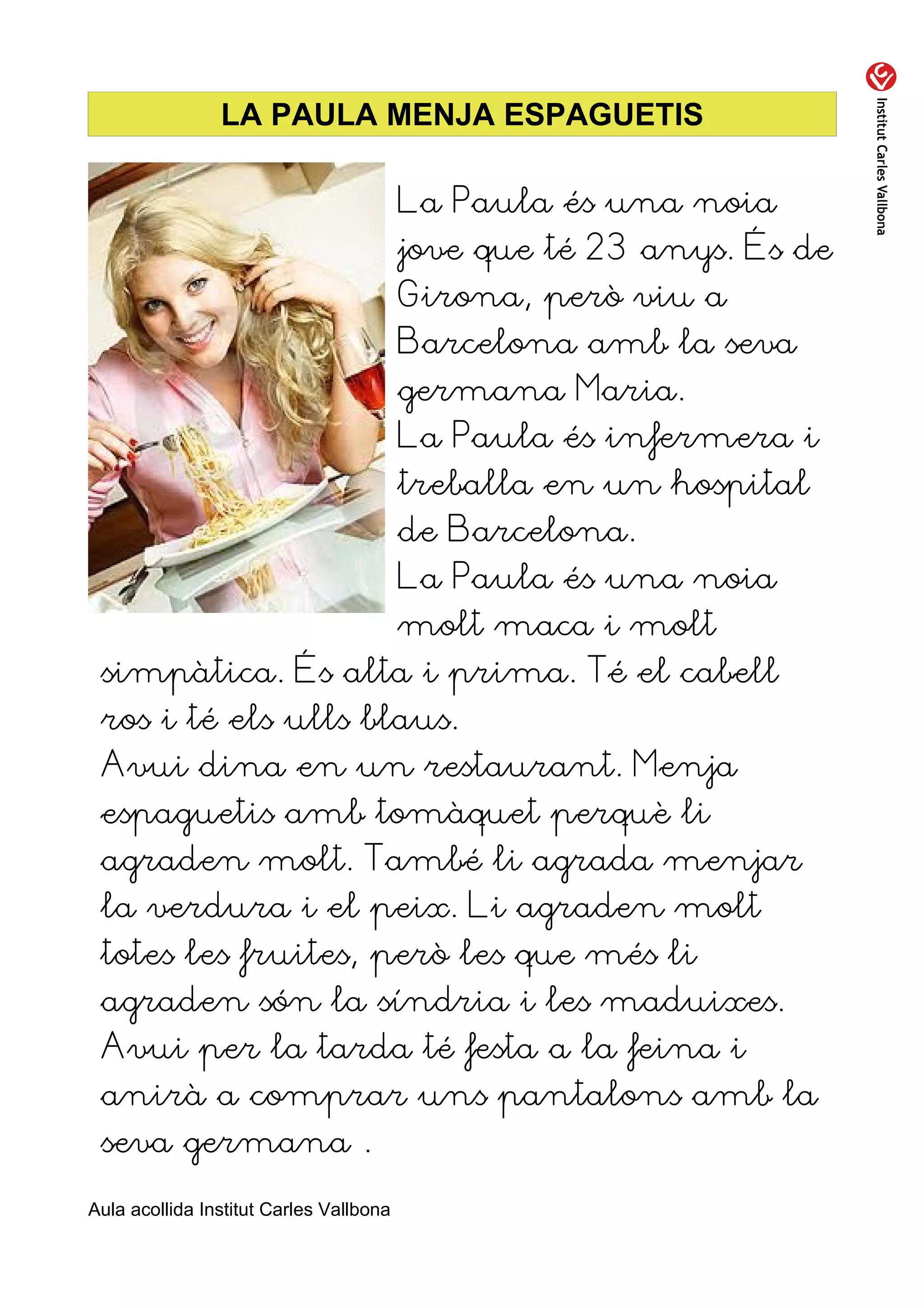 Caaco dos 1213_mt070_r1_lectura_facil_paula_espaguetis | PDF