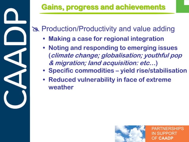 Advancing CAADP Implementation: Key results and impact | PPTX