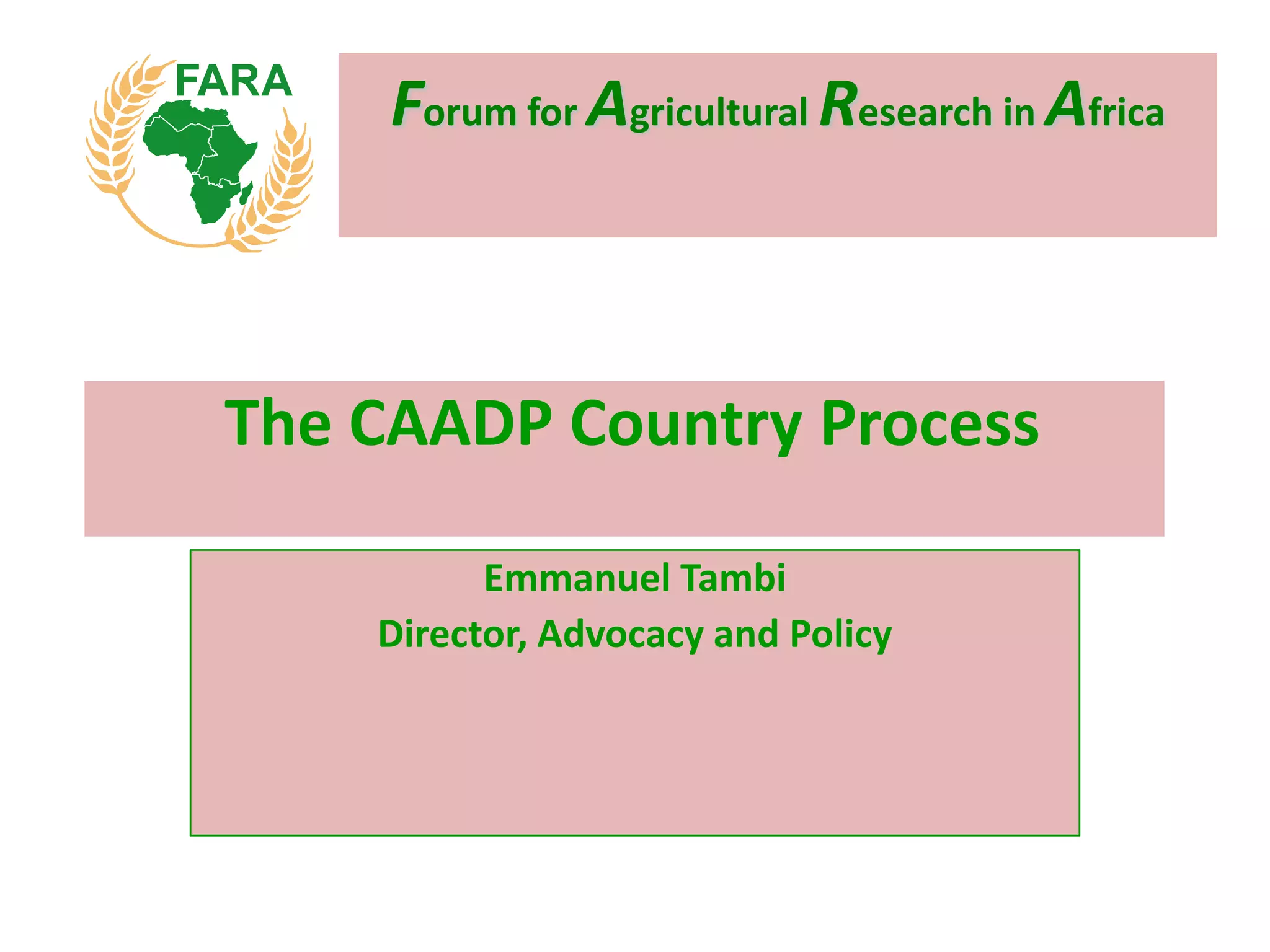 CAADP country process | PPTX