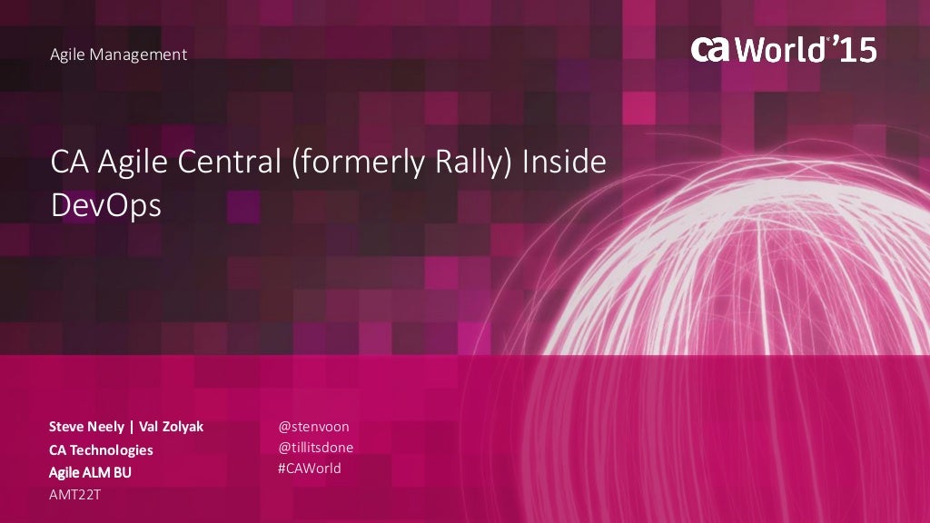 Ca Agile Central Formerly Rally Inside Devops