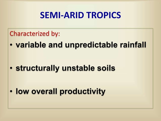 Conservation Agriculture in semi arid tropics | PPT