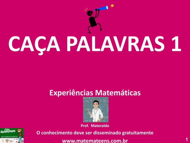 CAÇA PALAVRAS 1 | PPT