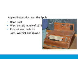 First Apple Product Made