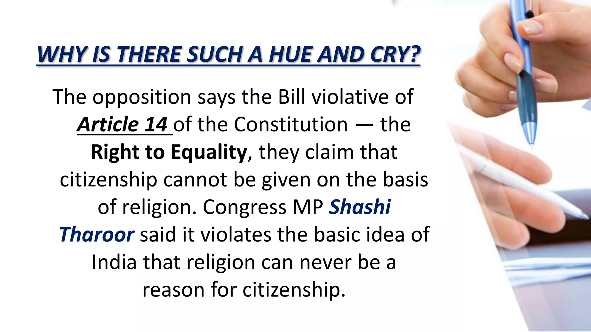 Citizenship (Amendment) ACT 2019 PPT | PPTX