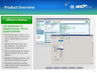 CA ARCserve Solution Overview | PDF