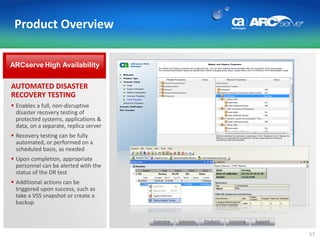 CA ARCserve Solution Overview | PDF