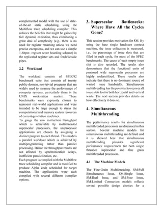 Summary of Simultaneous Multithreading: Maximizing On-Chip Parallelism | PDF | Computing ...