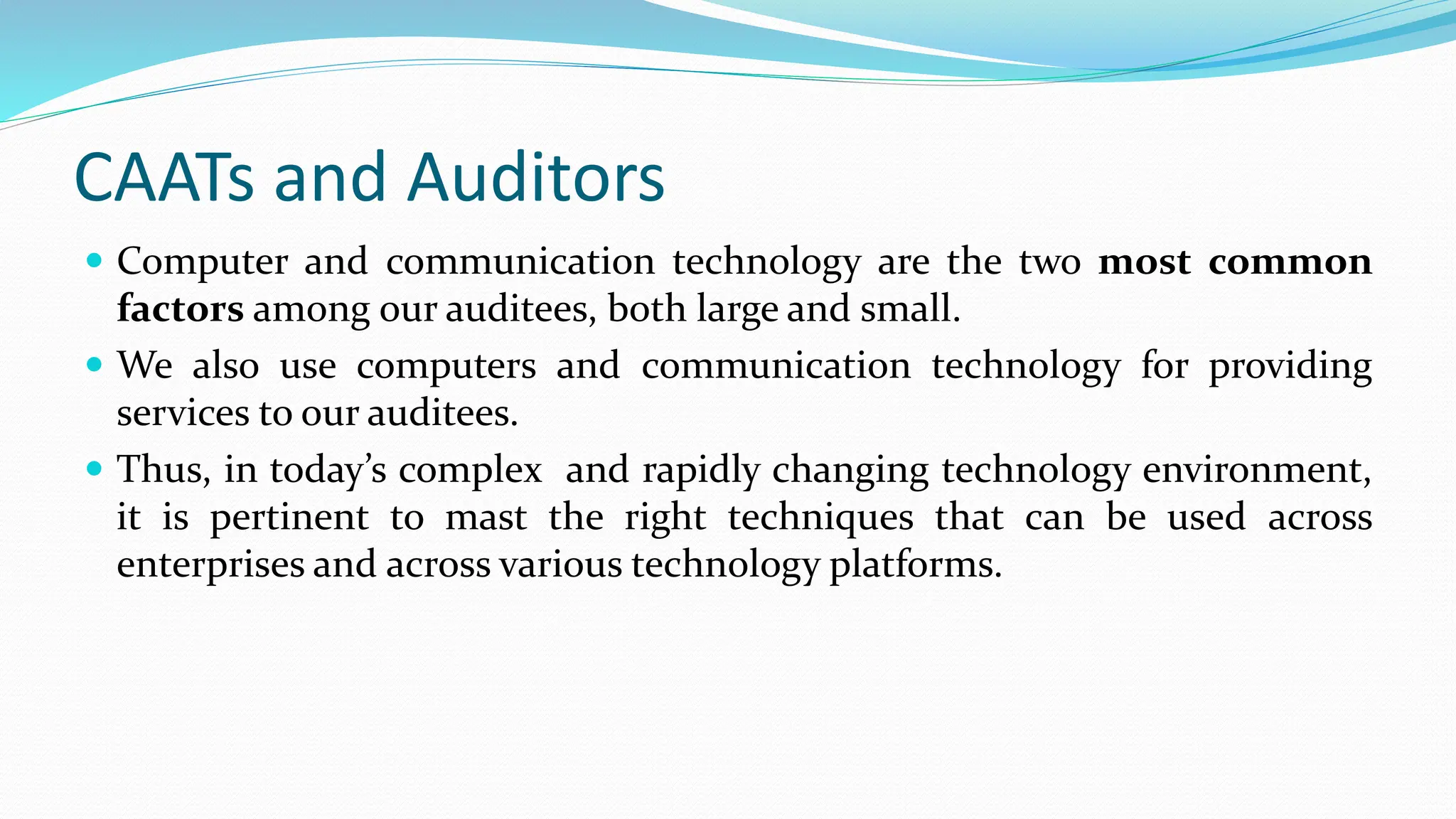 CAAT ppt.pptx (Computer Asstt. Technique) | PPTX