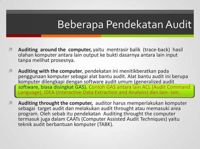 COMPUTER ASSISTED AUDIT TECHNIQUES (CAATS) / TABK | PPTX