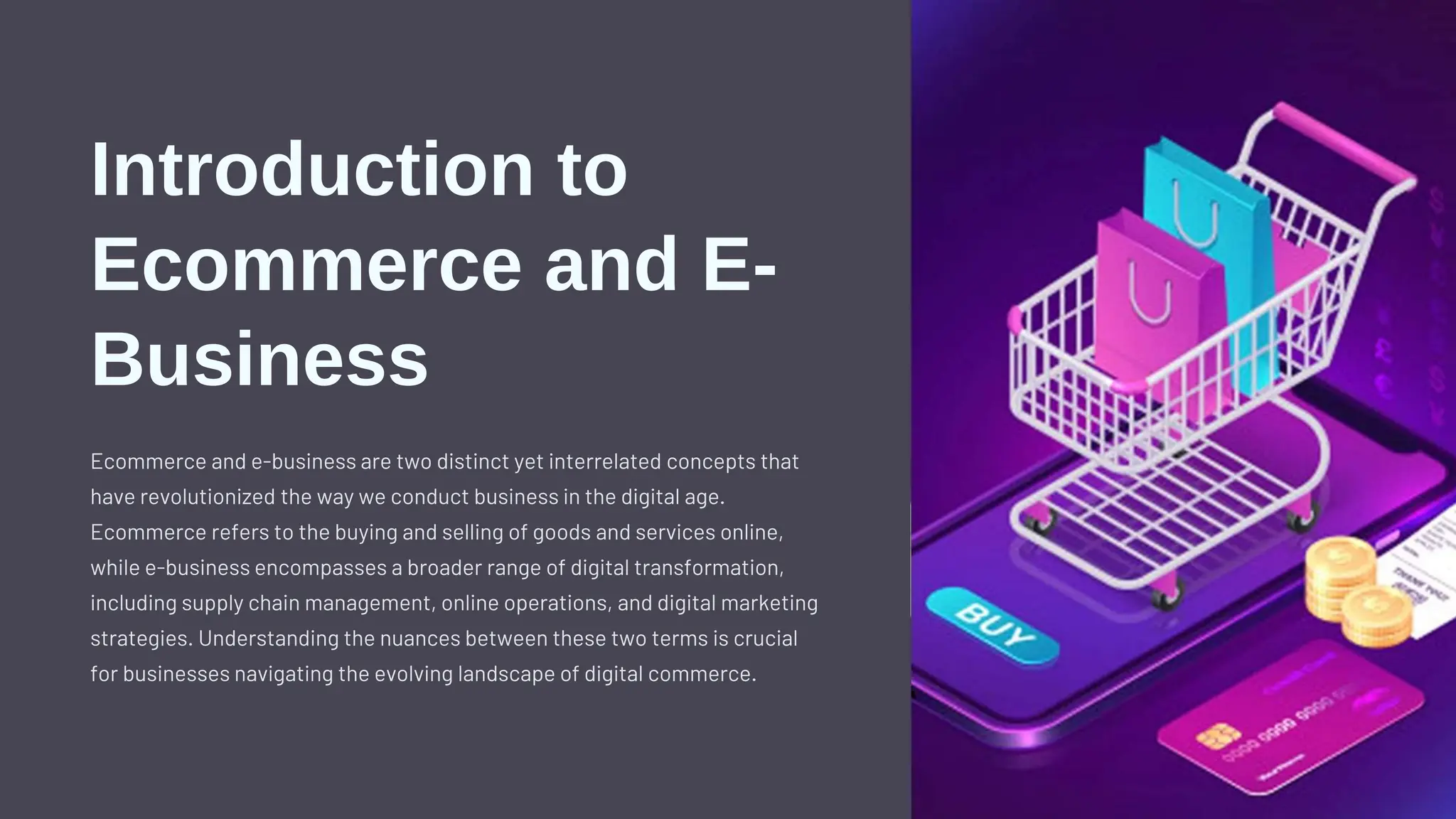 e commerce and e business, introduction.. | PPTX | Internet | Computing
