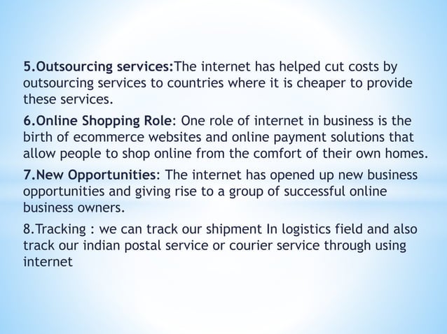 HOW INTERNET ACTS AN IMPORTANT ROLE IN BUSINESS ? EXPLAIN BRIEFLY ...