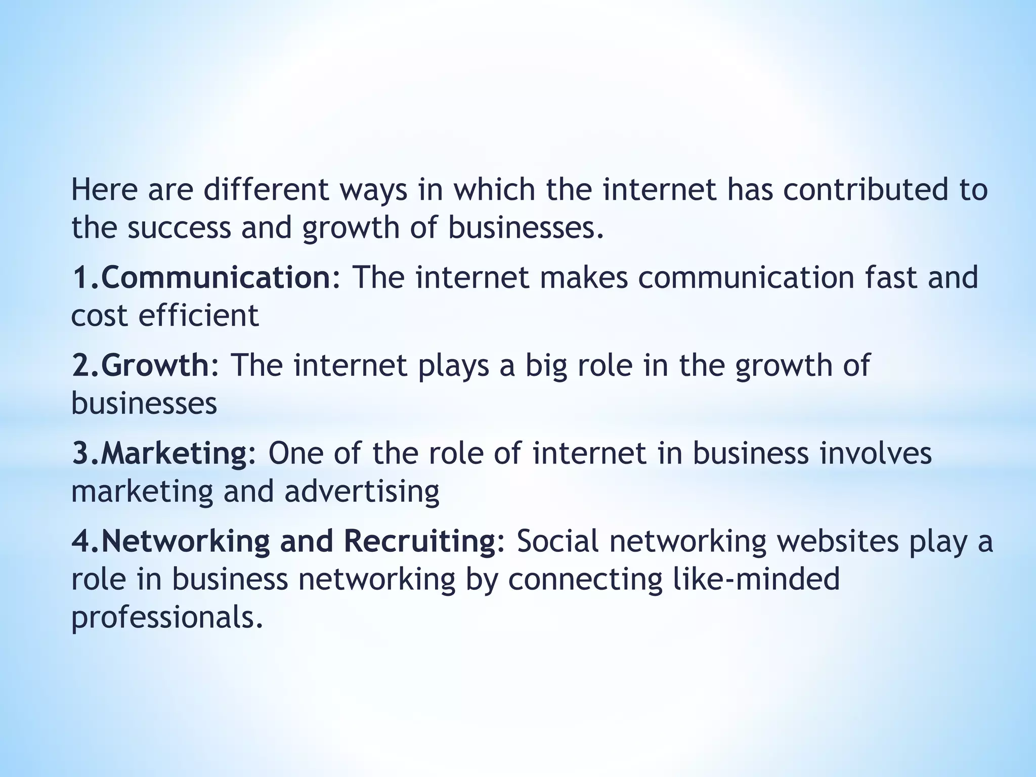 INTERNET IN BUSINESS | PPTX