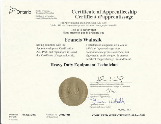 Apprenticeship Certificate | PPT