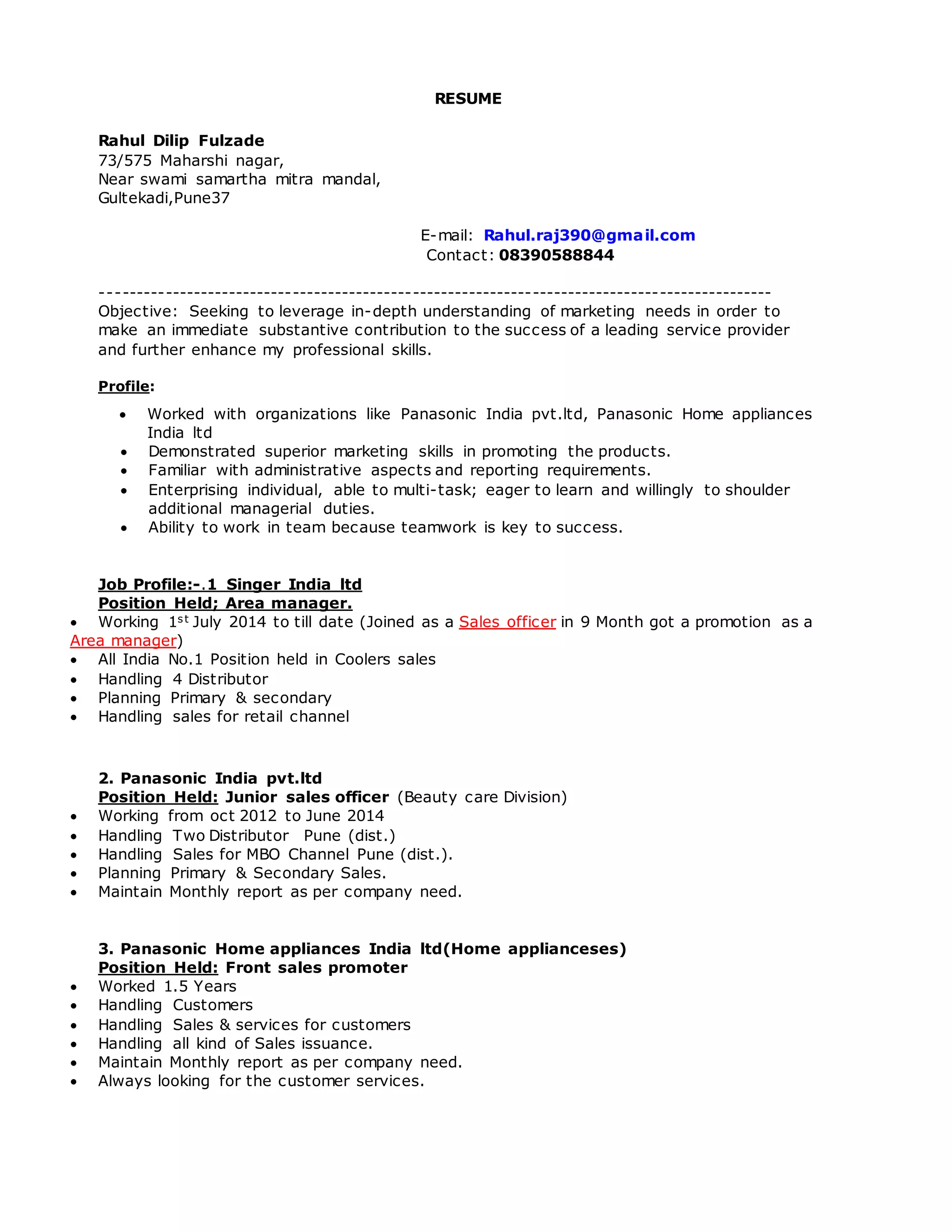 Rahul fulzade-CV | DOCX