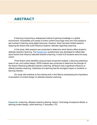 “Students Attitudes Towards E-learning” | PDF