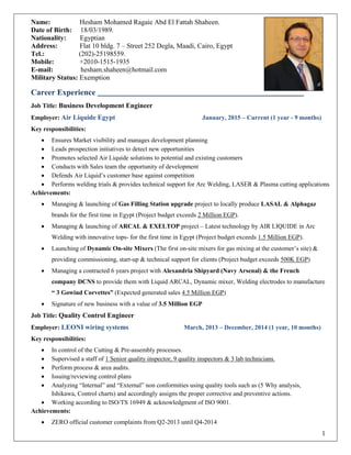 Hesham Shaheen - CV | PDF