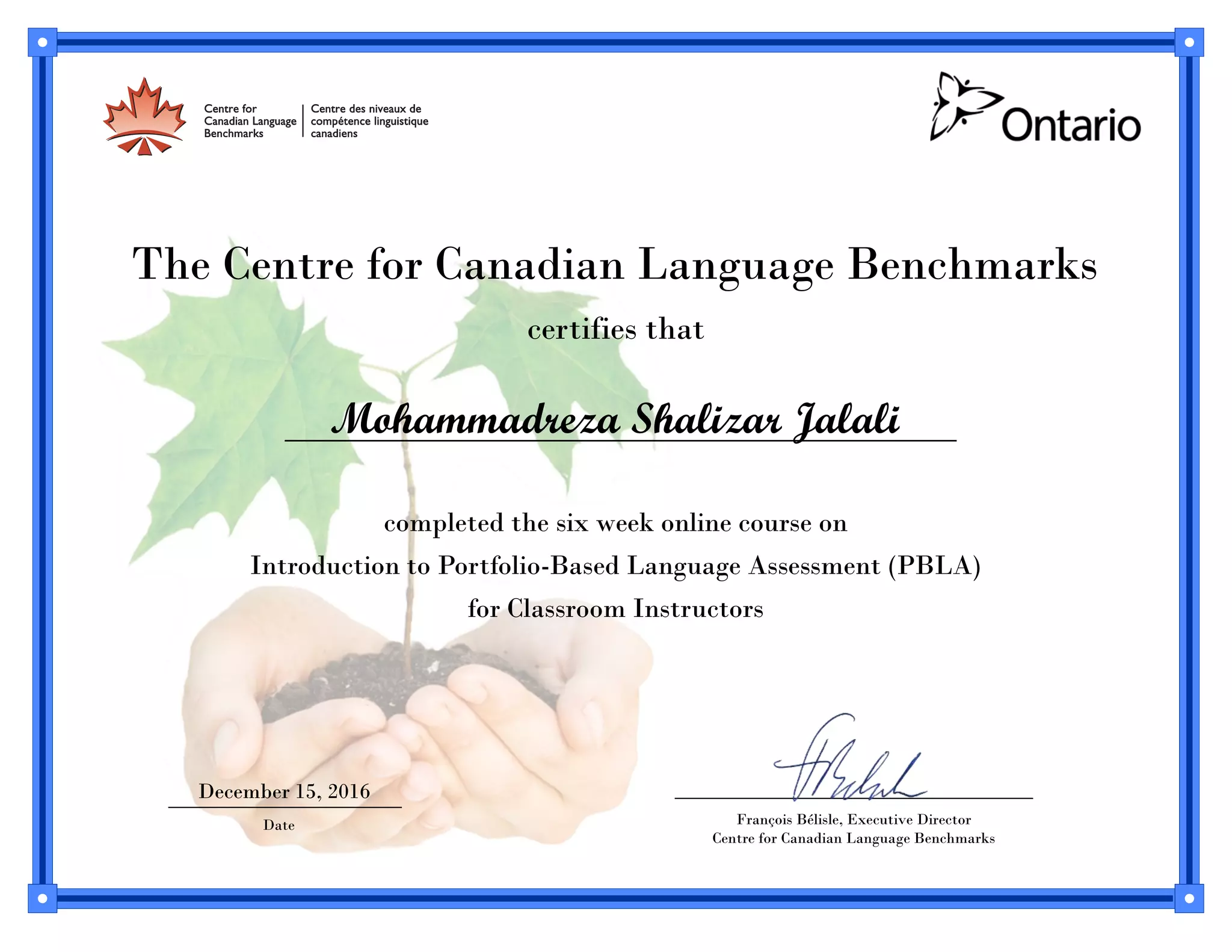 PBLA Certificate | PDF