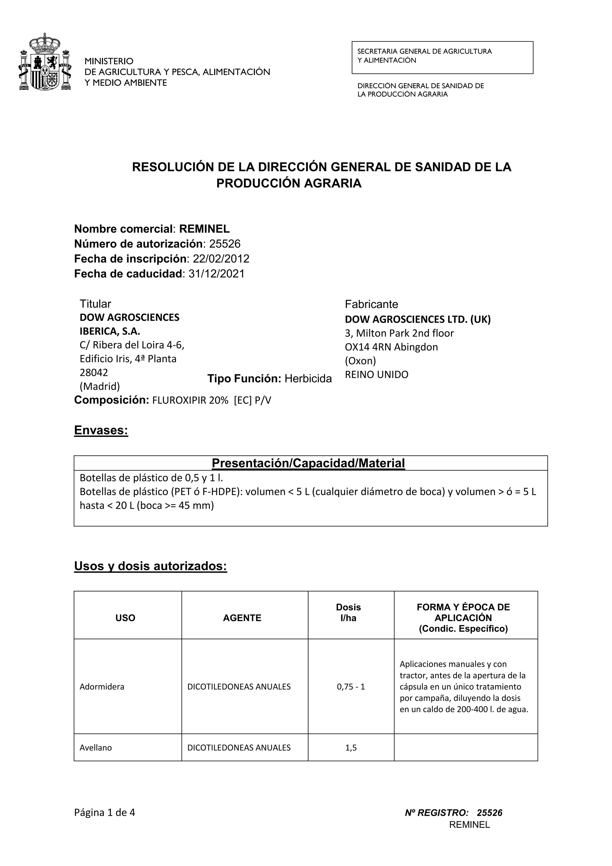 Cabadex ficha del ministerio | PDF