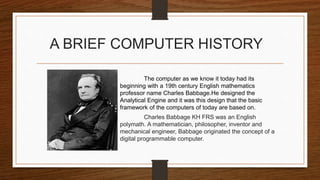 History Of Computer By Ian Fred Caballero | PPTX | Desktops | Computing
