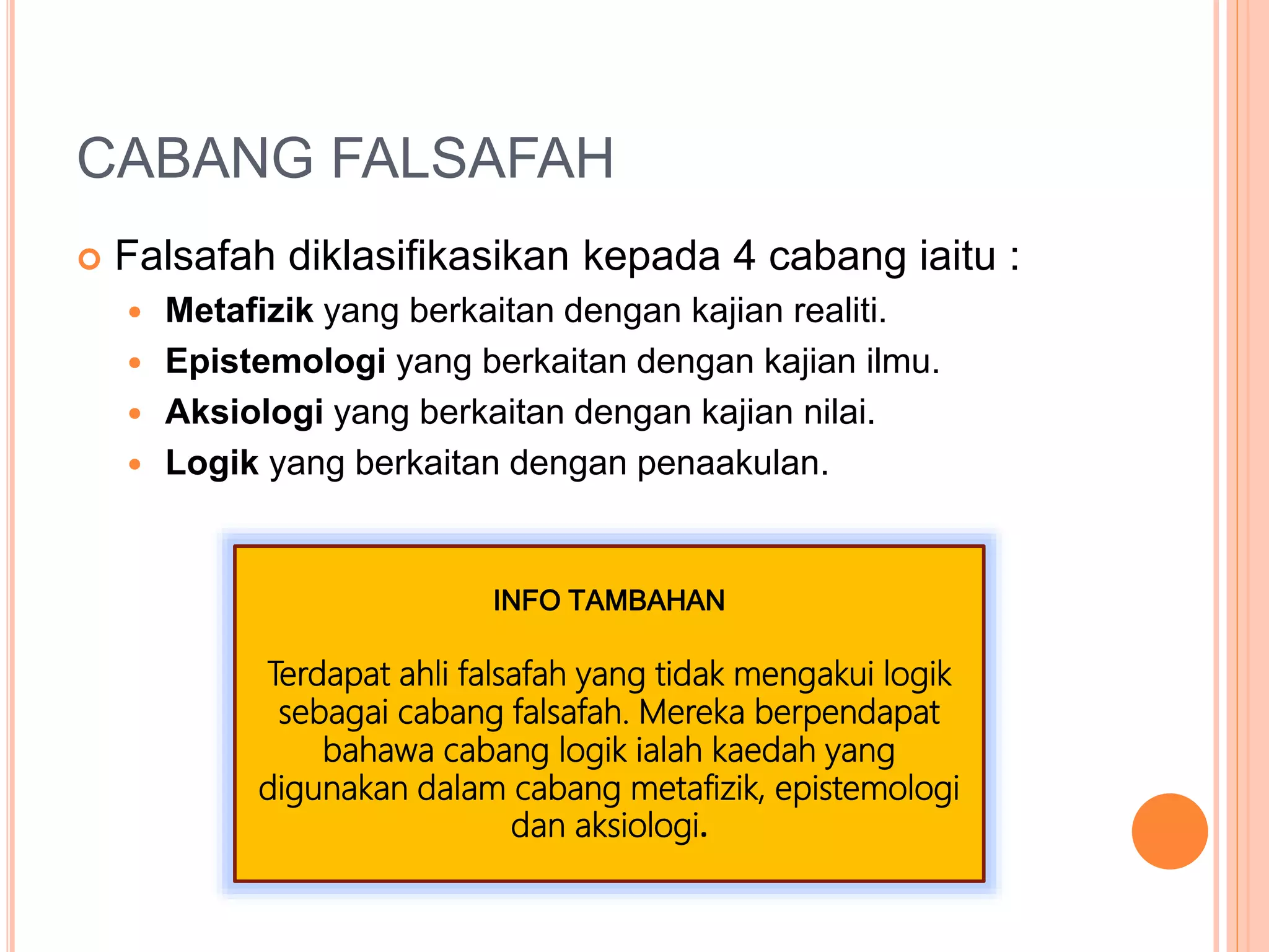 Cabang-cabang falsafah menurut pandangan ahli falsafah barat | PPTX