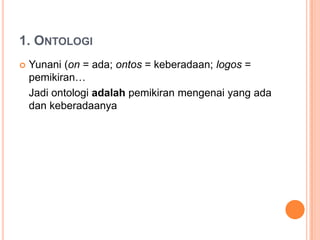 Cabang cabang filsafat dan dasar pengetahuan | PPTX