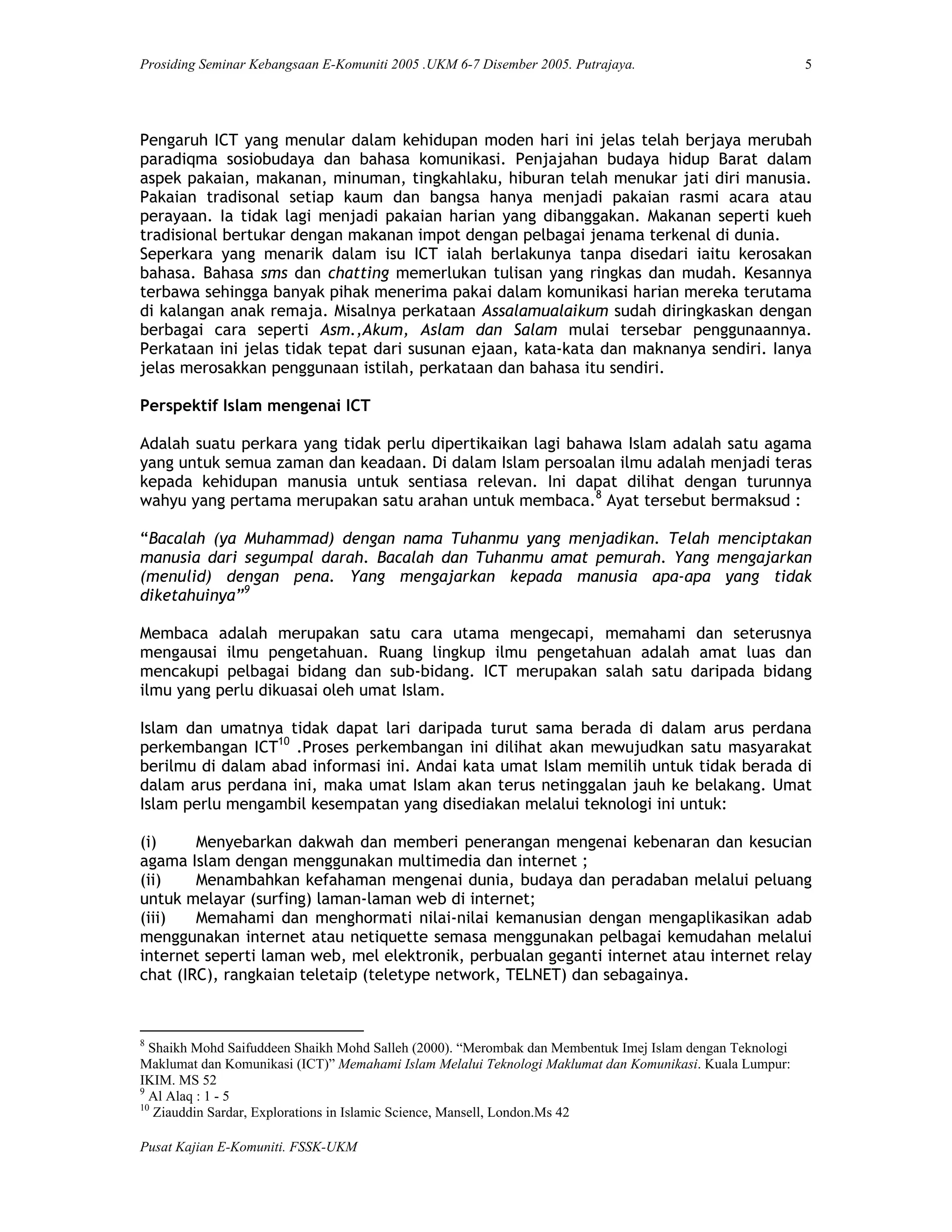 Cabaran dan impak ict terhadap bangsa | PDF