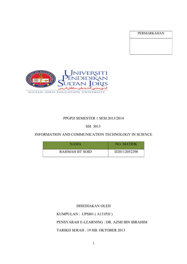 Cabaran ict tugasan 1 ssi3013 | DOC