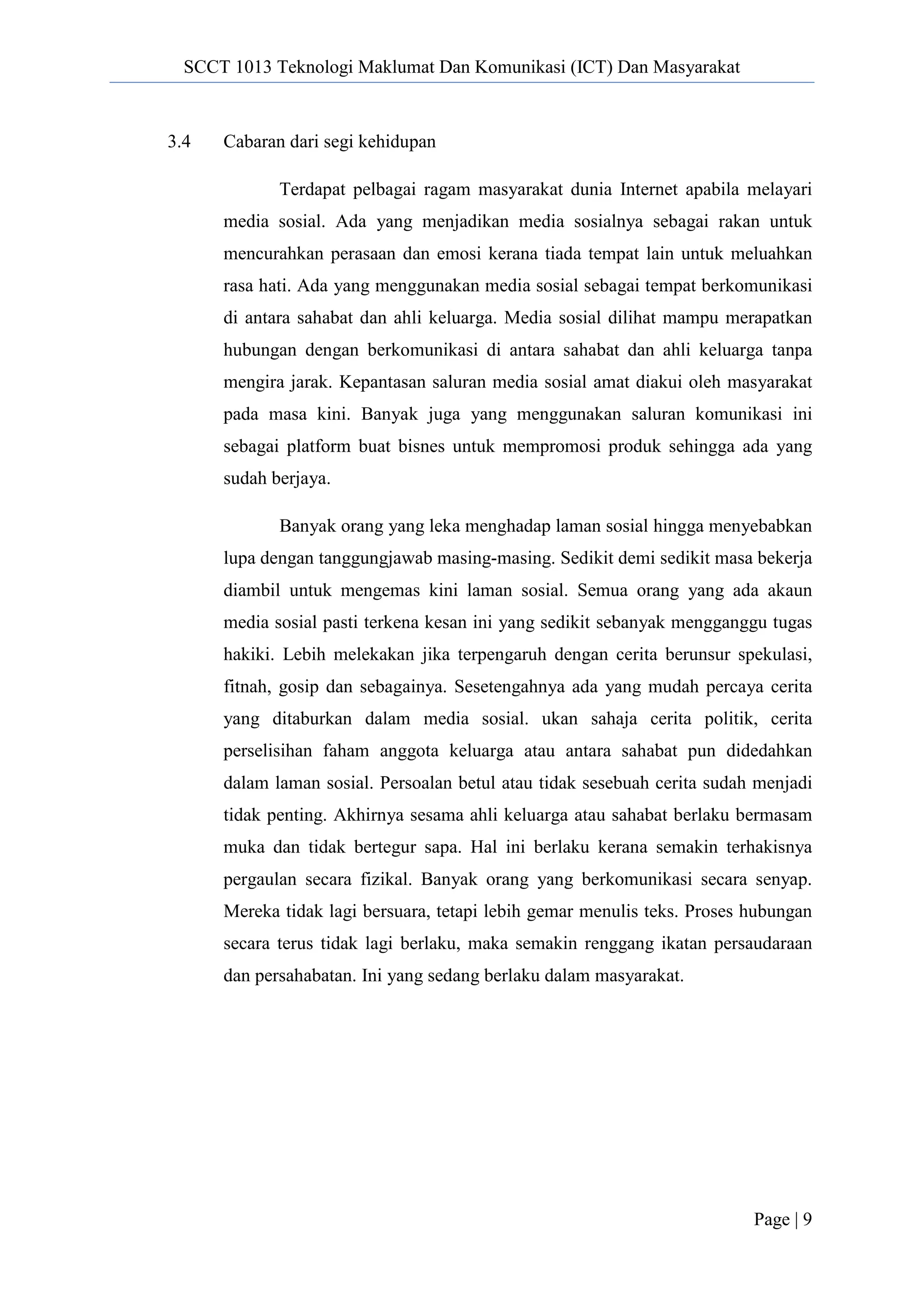 Cabaran media sosial dalam masyarakat dalam memastikan kestabilan dalam ...