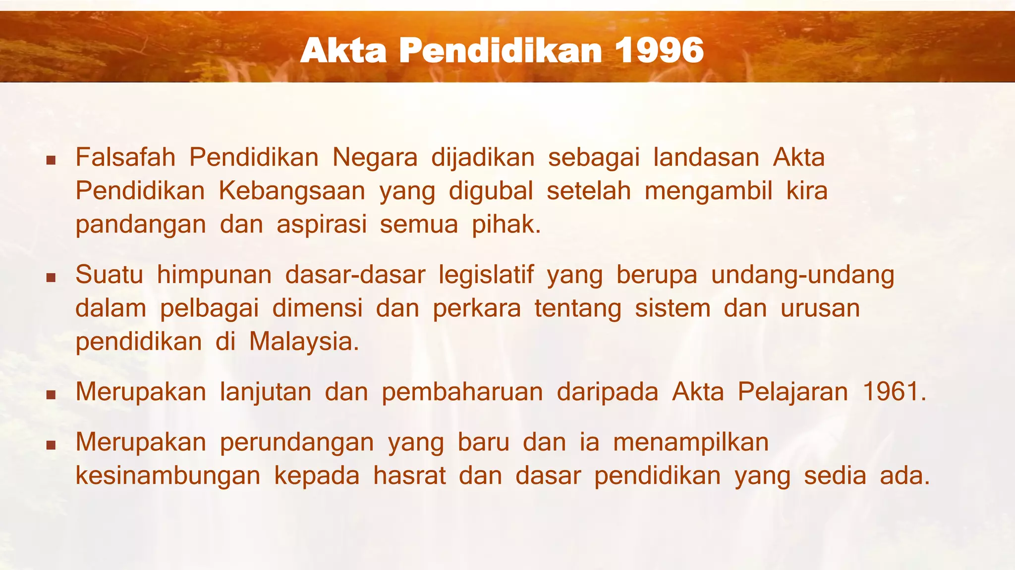 Cabaran Utama dalam Pelaksanaan Akta Pendidikan 1996 dan Langkah ...