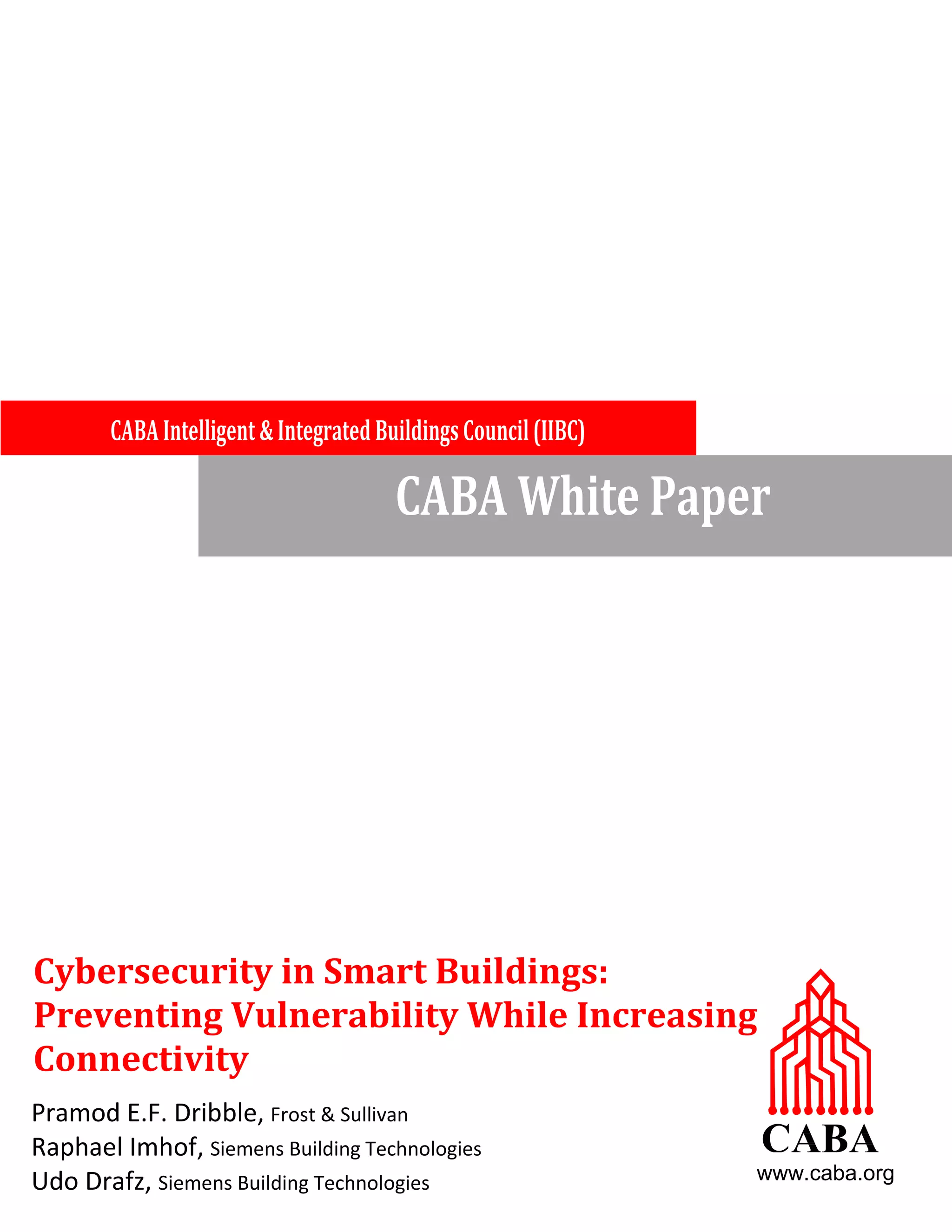 CABA Whitepaper - Cybersecurity in Smart Buildings | PDF