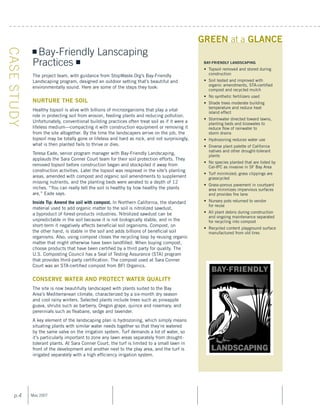 CA: Bay-Friendly Landscapes Case Studies - Sara Conner Court Hayward | PDF